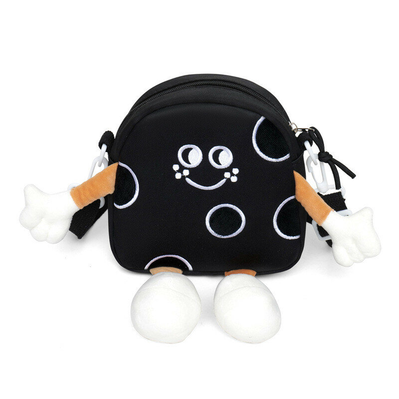 Детская сумка через плечо с рисунком печенья для детей легкий материал веселый стиль черные круги