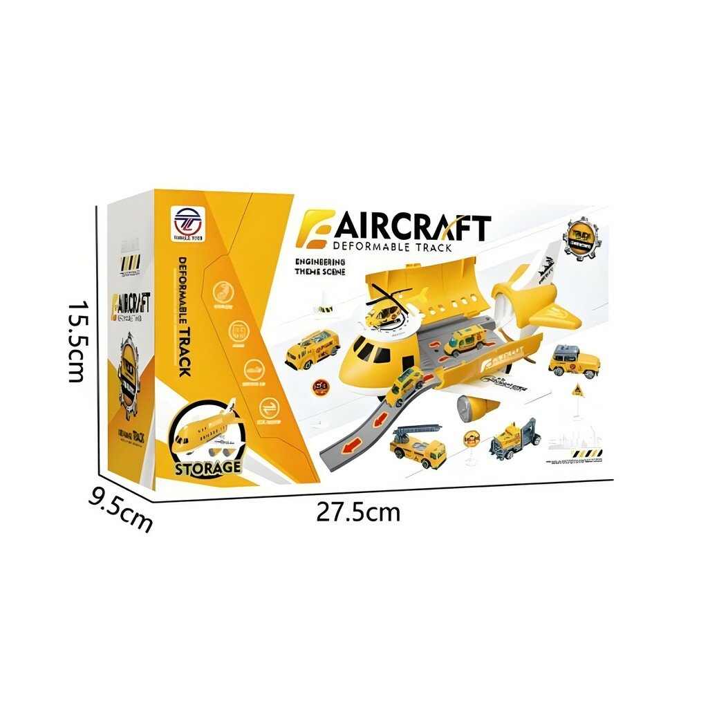 Игрушка educational transport aircraft set для мальчиков с музыкальными звуками и дорожными знаками, желтый