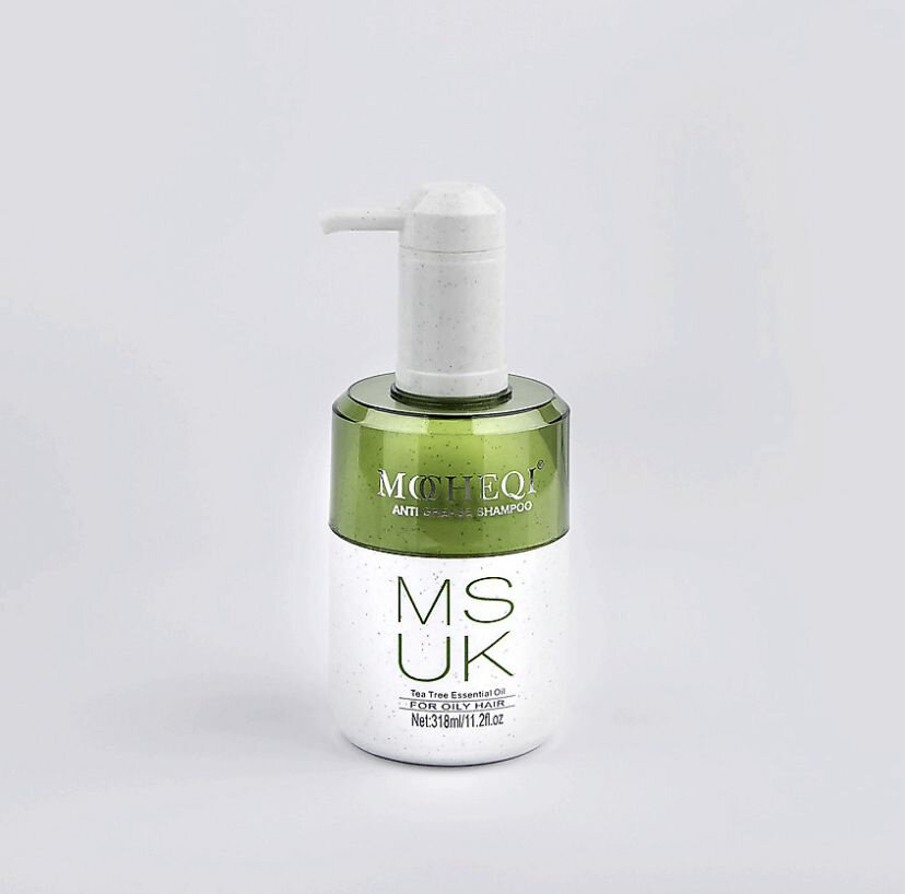 Шампунь MOCHEQI MUSK для склонных к жирности волос с гидролизованным кератином и маслом чайного дерева. 318 мл