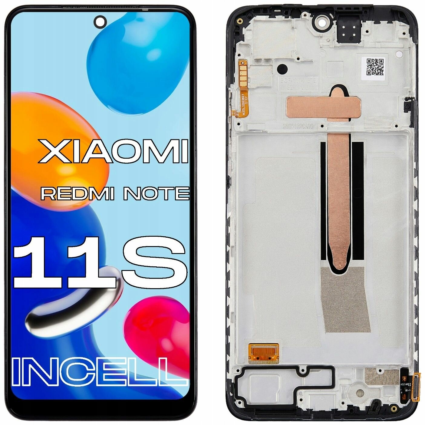 Дисплей для Xiaomi Redmi Note 11S 4G (2201117SG 2201117SI 2201117SY 2201117SL) модуль в рамке Черный In-Cell