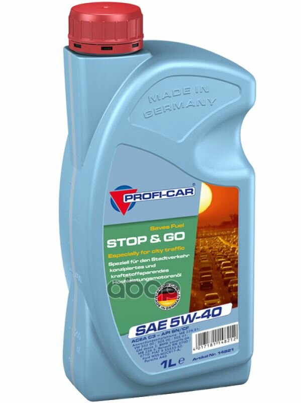 Prof 5W40 Stop&Go (1L)_Масло Мотор! Синтapi Sn/Cf, Acea C3, Мв 229.51/226.5, Vw 50200/50500/50501, Dex2 PROFI-CAR арт. 14821