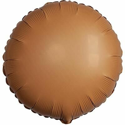 Воздушный шар FLEX METAL "Круг", без рисунка, Choco Brown, 18 дюймов