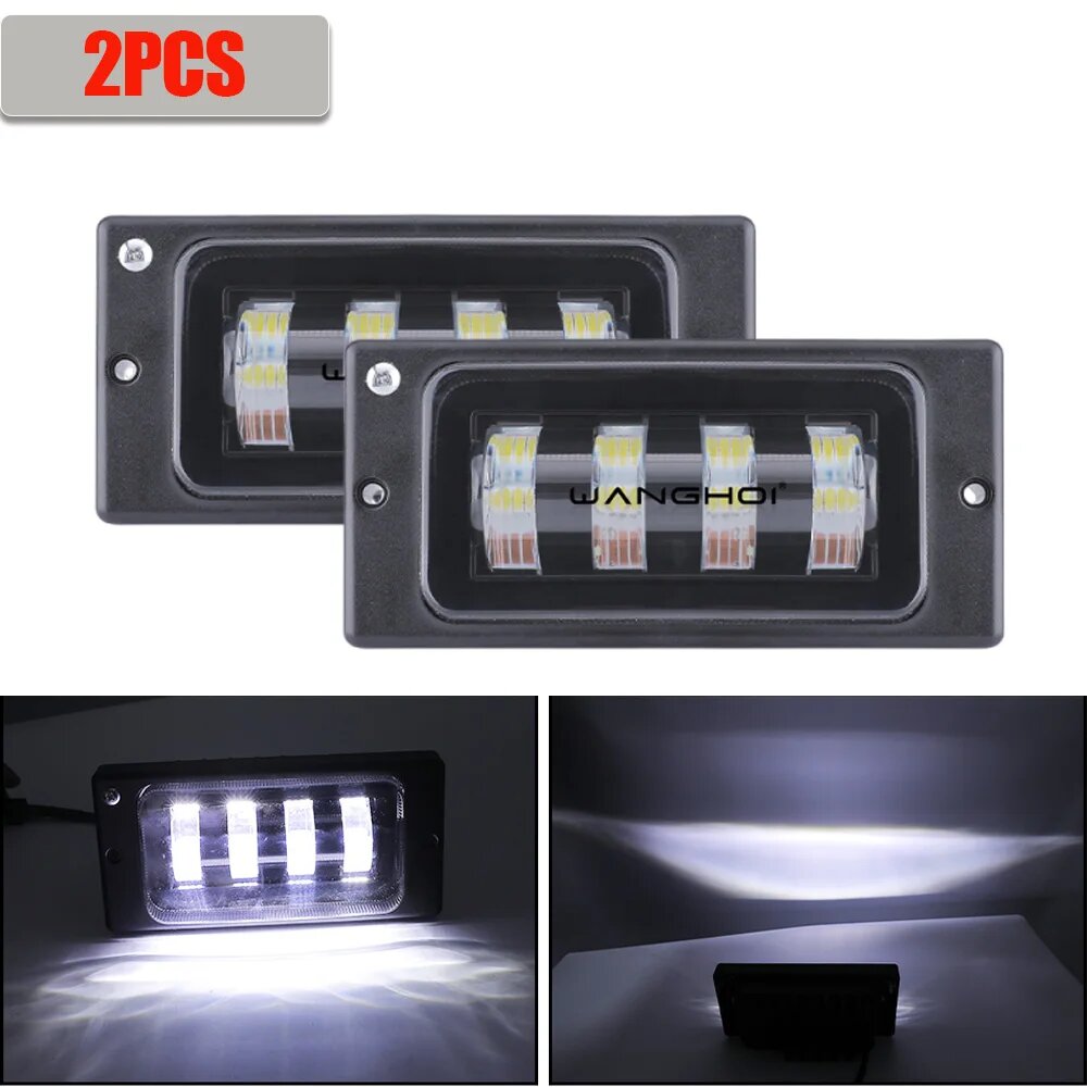 6X4-дюймовые автомобильные светодиодные стручки заподлицо, яркие светодиодные рабочие фары, 12 В, 24 В, светодиодные фары, диодная противотуманная фара, световая панель для аксессуаров Lada D622 2PCS