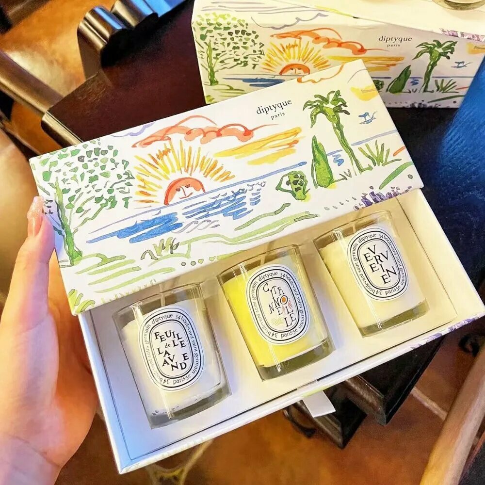 Diptyque Свеча ароматическая "Лаванда", 10 см х 6 см, 3 шт