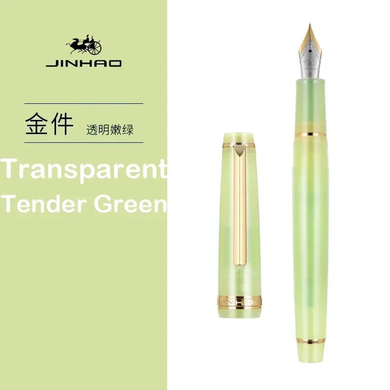 Перьевая ручка Jinhao 82 золотое перо EF F Bent, Clear Tender Green