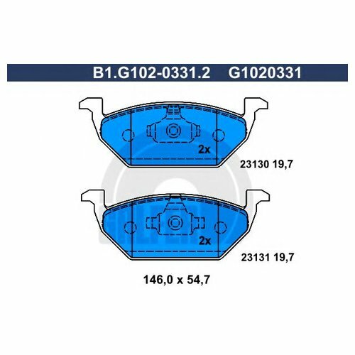 Комплект передних тормозных колодок Galfer B1G10203312
