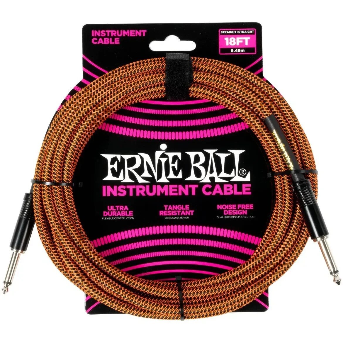 Кабель инструментальный ERNIE BALL 6469, 5.49м, (прямой-прямой)