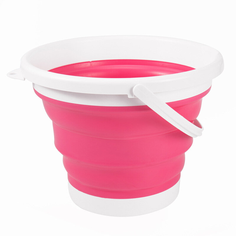 Ведро Solmax Home, складное, для мытья полов, силикон/пластик, 10 л, розовое