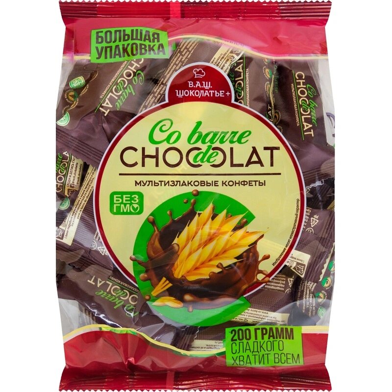 Конфеты Co barre de Chocolat шоколадные мультизлак. с тем. конд. глазурью,200г