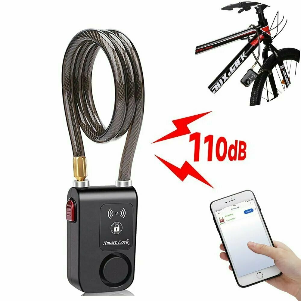 Bluetooth Smart велосипед замок сигнализации 110 дБ безопасности замок системы противоугонной вибрации сигнализации для велосипеда мотоцикла