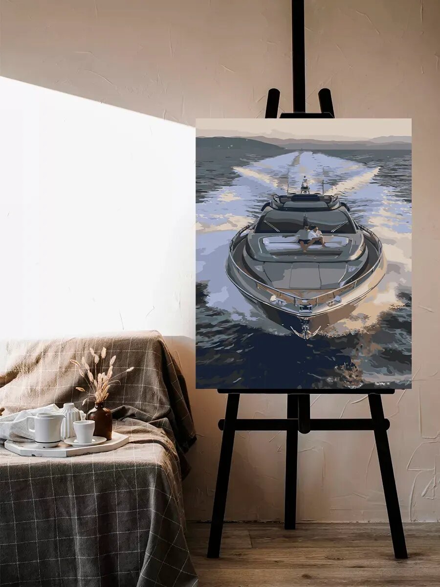 Картина по номерам Роскошная Моторная Яхта Море Отдых Спорт