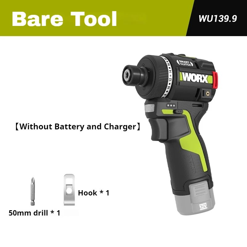 WORX WU139 Бесщеточная аккумуляторная дрель 12В WU139.9 NO BATT CHGR
