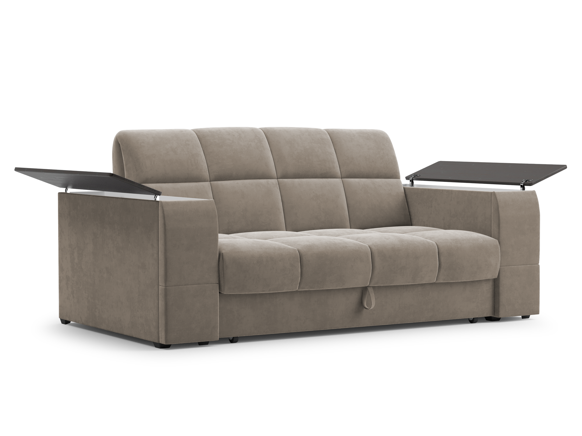 Диван-кровать Флай, аккордеон, ортопедическое основание на НПБ, подлокотники короб+короб, 160*200, съемный чехол, велюр.