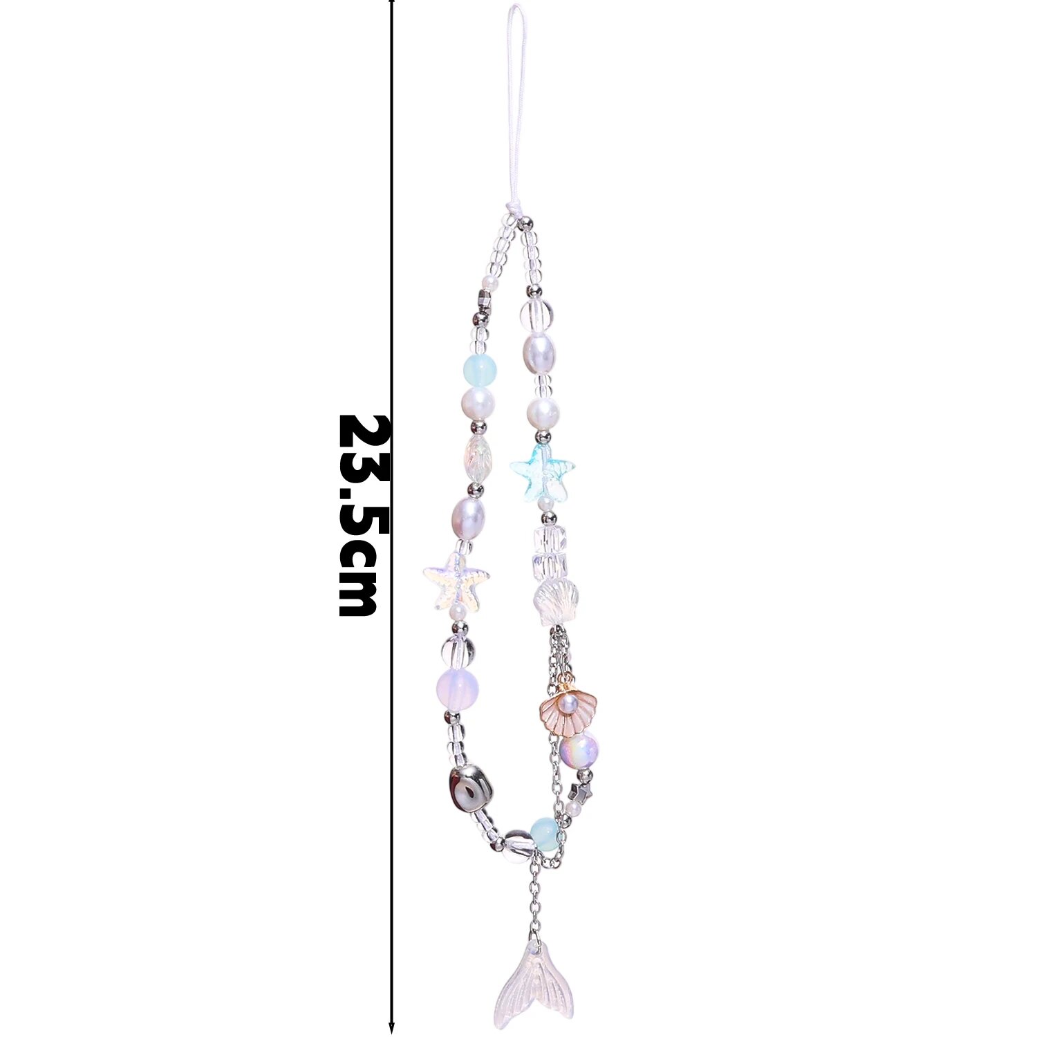 Мечтательная Русалка, морская ракушка, цепочка на запястье для телефона, жемчужный ремешок, брелок, ремни, анти-падение, подвесной браслет для мобильного телефона