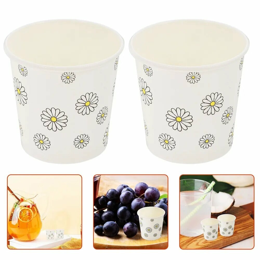 100 Штук Одноразовых Бумажных Стаканов, Для Пробования Напитков