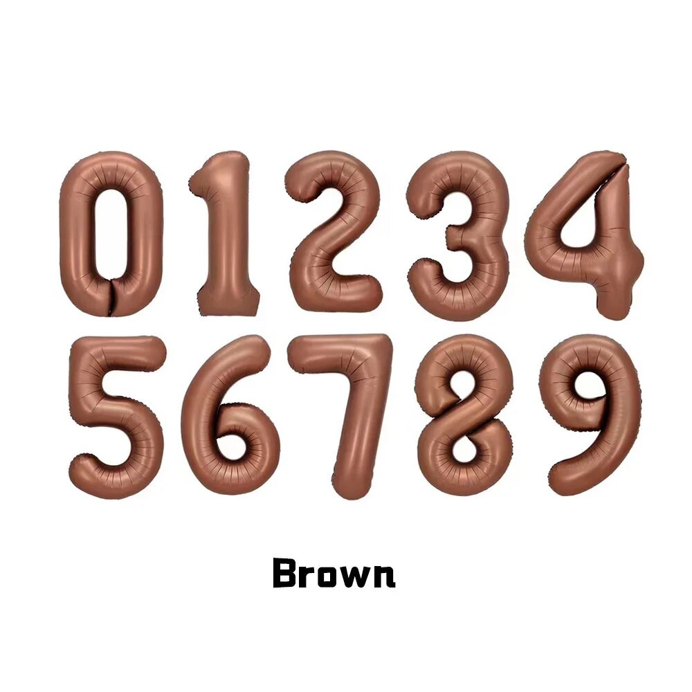 Воздушные шары MicroPlush номер 32/40 дюймов кремовые Коричневый, Brown Number, 40inch, 1