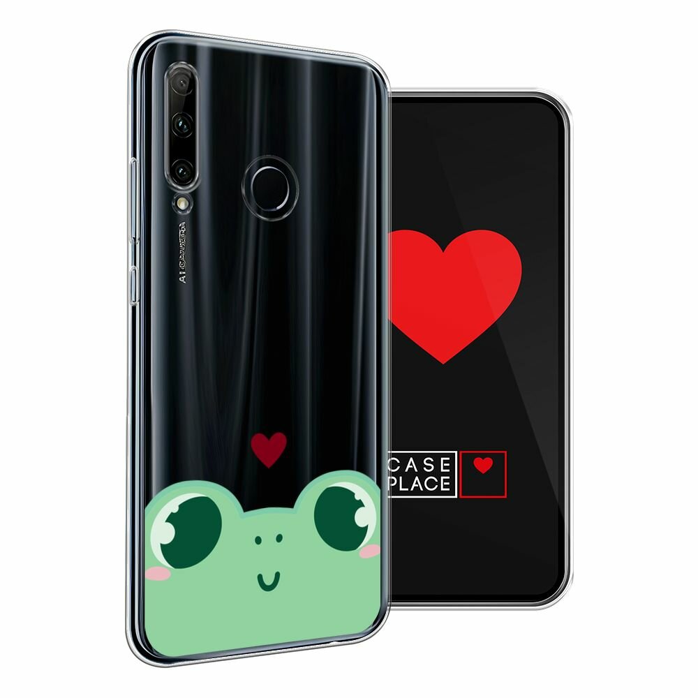 Чехол на Honor 10i/20 Lite 2019/20e/Huawei P Smart Plus 2019 с принтом "Влюблённая лягушка - 14 февраля", прозрачный — фото 1