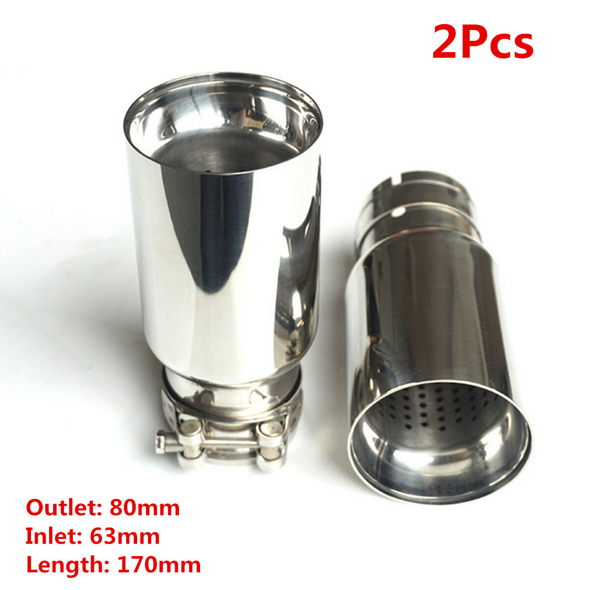 2 штуки Универсальных Выхлопных Насадок из Нержавеющей Стали для Автомобилей, Автомобильные Выхлопные Трубы Глушителя дл