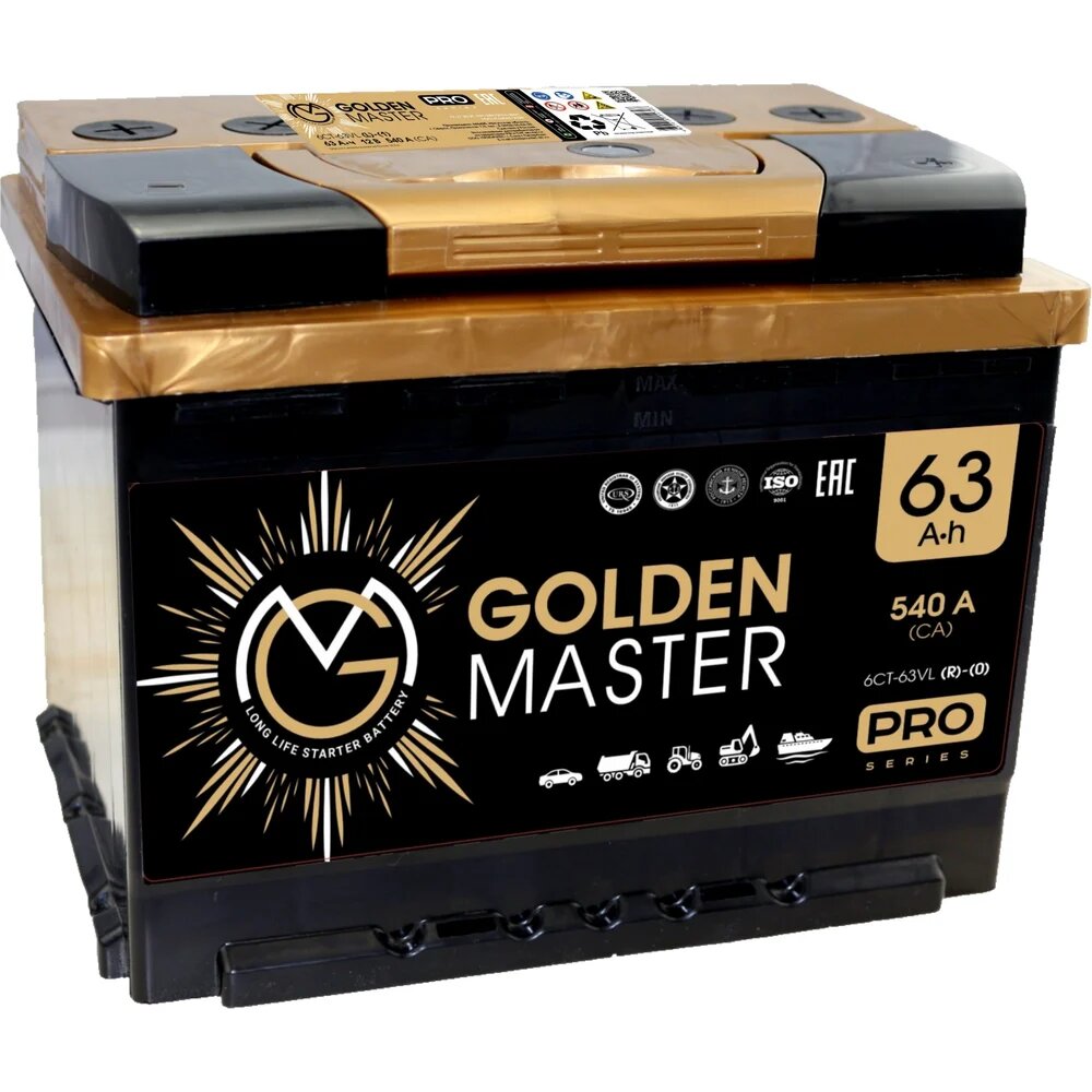 АКБ GOLDEN MASTER pro 6СТ-63 (R)-(0) 540А 242*175*190 4657819154804