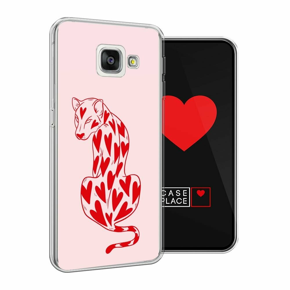 Чехол на Samsung Galaxy A3 2016 / Самсунг Галакси А3 2016 с принтом "Heart panther 1 - 14 февраля" — фото 1
