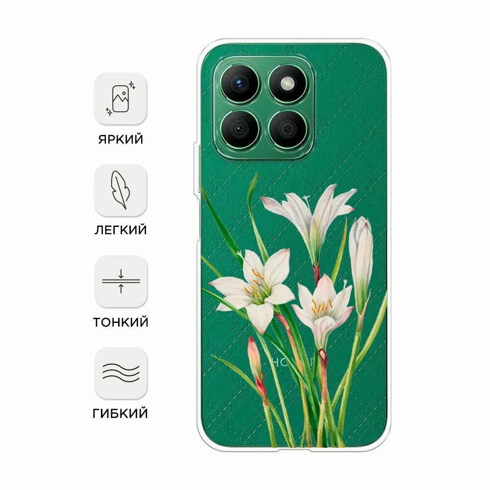 Чехол на Honor X8B / Хонор X8B с принтом White lily, прозрачный — фото 1