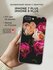 Чехол на Apple iPhone 7 Plus / Айфон 7 Плюс с принтом "Розовые пионы на черном"