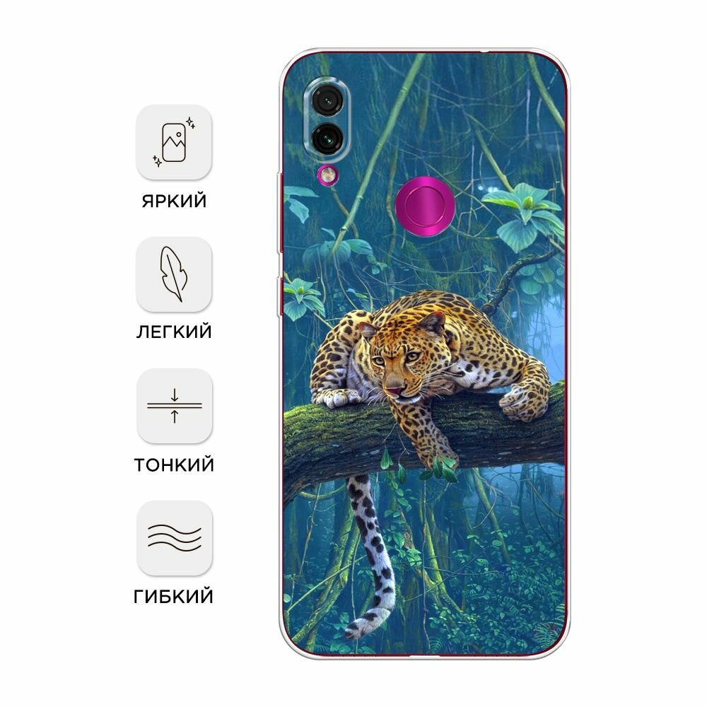 Чехол на Xiaomi Redmi Note 7 / Сяоми Редми Нот 7 с принтом "Леопард охотник" — фото 1