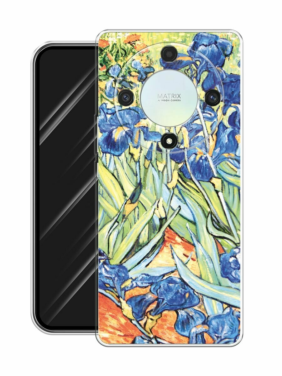 Силиконовый чехол на Honor X9A / Хонор X9A с принтом "Ирисы Ван Гог" — фото 1