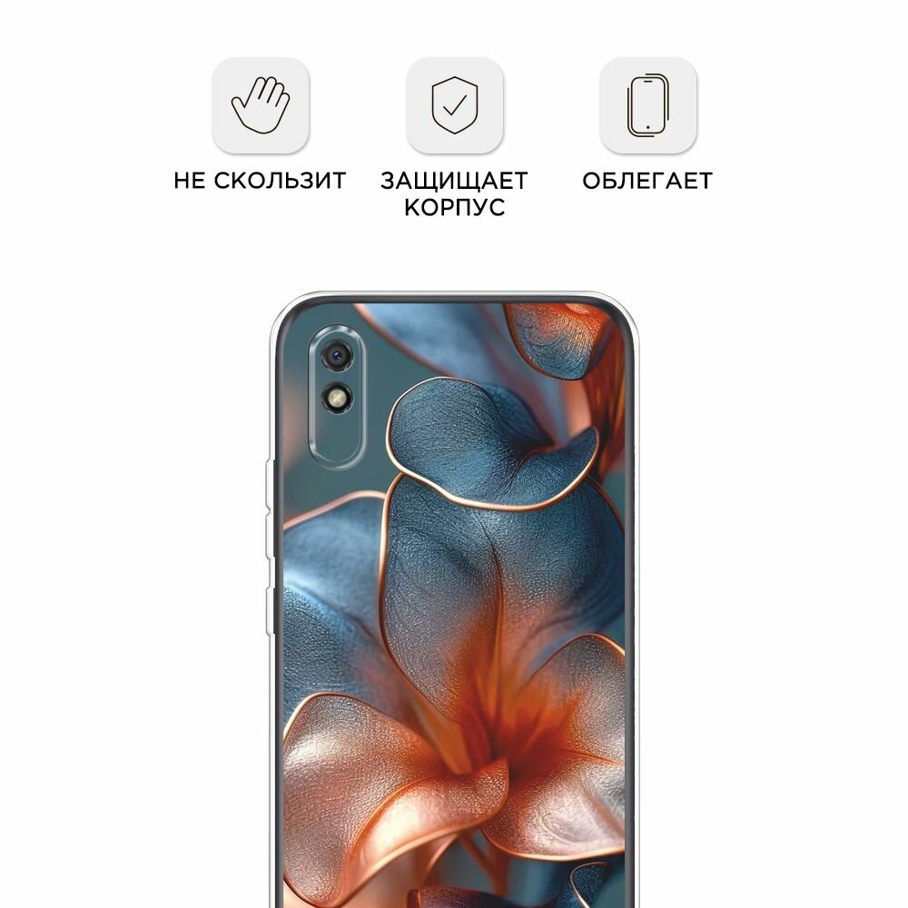 Чехол на Xiaomi Redmi 9A / Сяоми Редми 9А с принтом "Жемчужные цветы" — фото 1