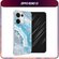 Чехол на Oppo Reno 13 / Оппо Рено 13 с принтом "Нежно-голубой мрамор"