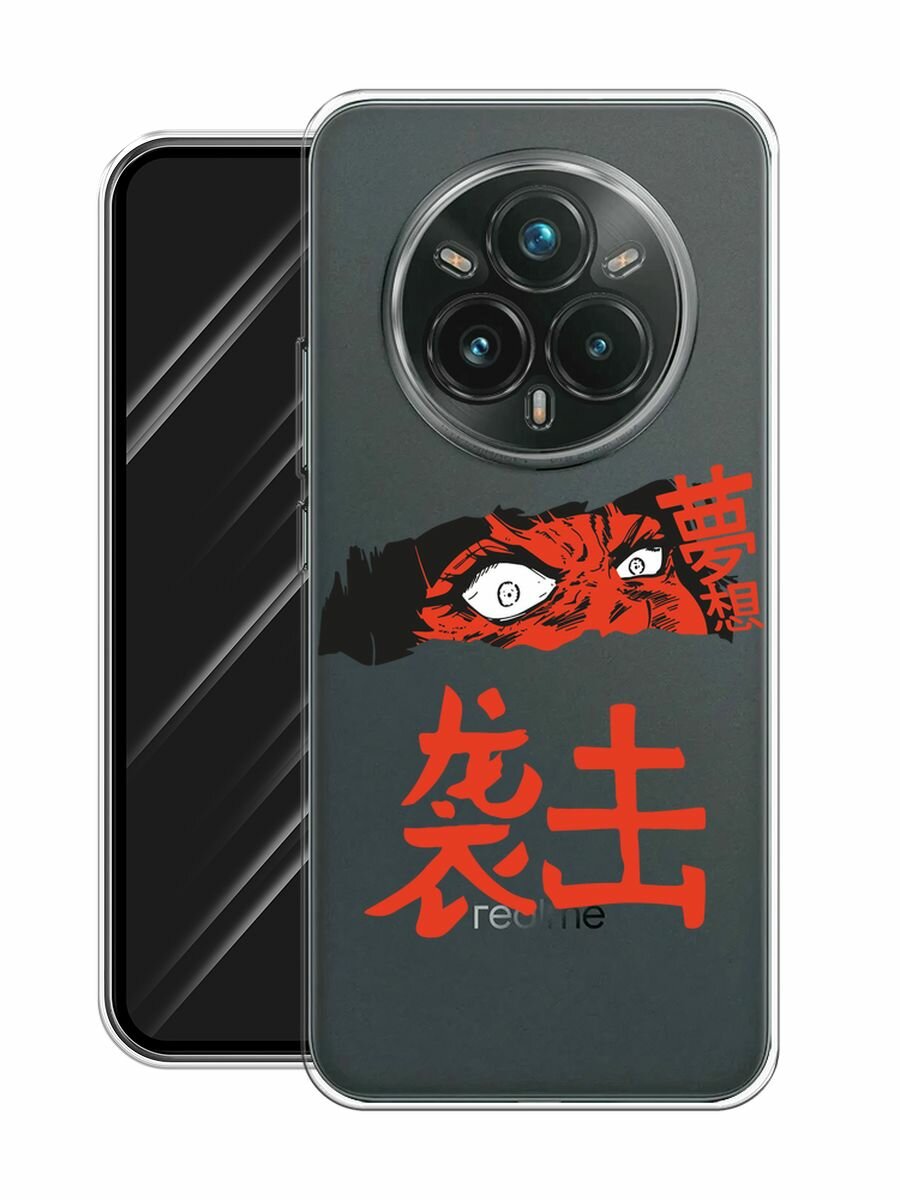 Чехол на Realme 14 Pro / Реалми 14 Про с принтом "Anime attack", прозрачный — фото 1
