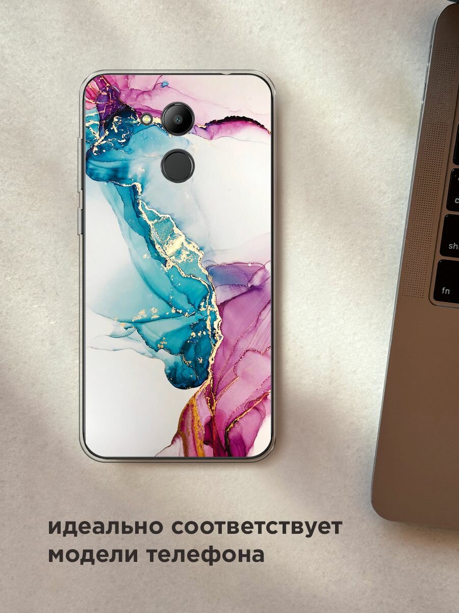 Чехол на Honor 6C Pro / Хонор 6С Про с принтом "Розовые разводы рисунок" — фото 1