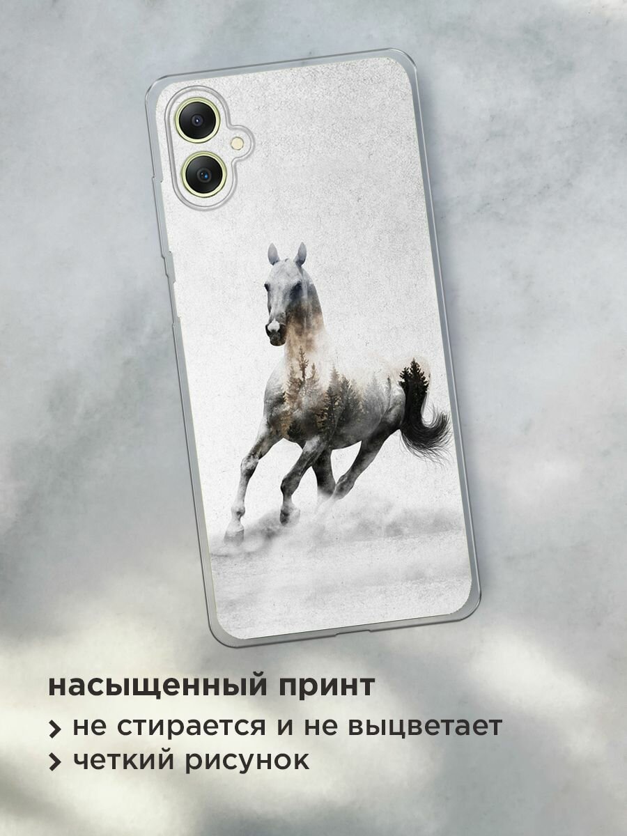 Чехол на Samsung Galaxy A06 / Самсунг Галакси А06 с принтом "Лошадь лес" — фото 1