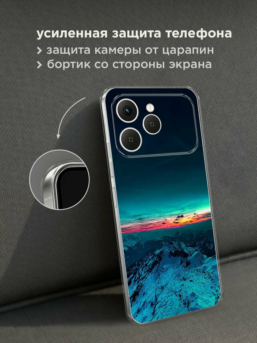 Чехол на Tecno Spark 40 / Текно Спарк 40 с принтом "Закат в горах" — фото 1