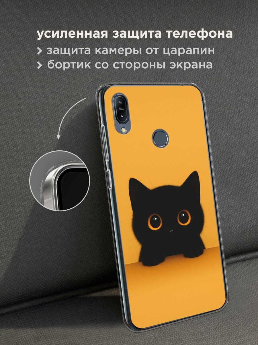 Чехол на Asus Zenfone Max M2 ZB633KL / Асус Зенфон Макс М2 ZB633KL с принтом "Контрастный котик" — фото 1