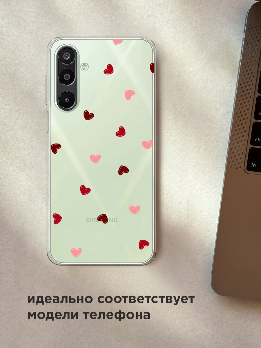 Чехол на Samsung Galaxy M16 / Самсунг Галакси М16 с принтом "Бордовые сердечки 2" — фото 1