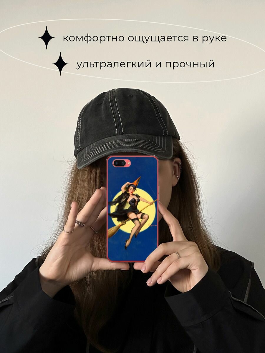 Силиконовый чехол на Oppo A3s / Oppo A3s с принтом "Pin-Up Witch" — фото 1