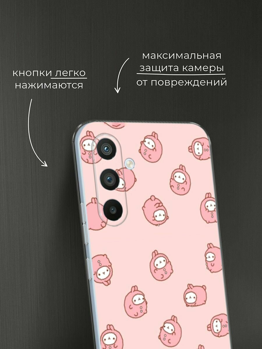 Чехол на Samsung Galaxy A54 / Самсунг A54 с принтом "Зайчики в капюшонах" — фото 1
