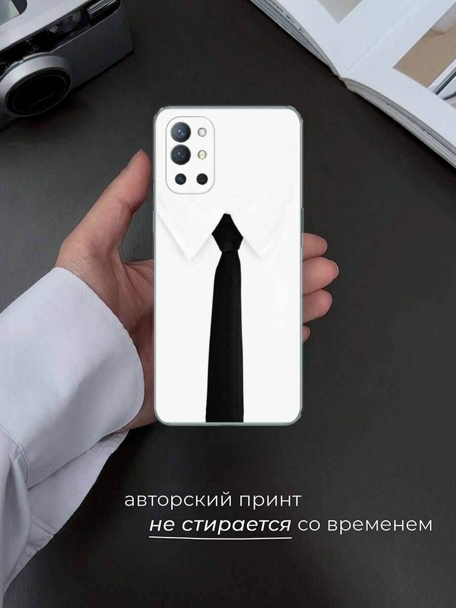 Силиконовый чехол на OnePlus 9R / ВанПлас 9R с принтом "Галстук" — фото 1