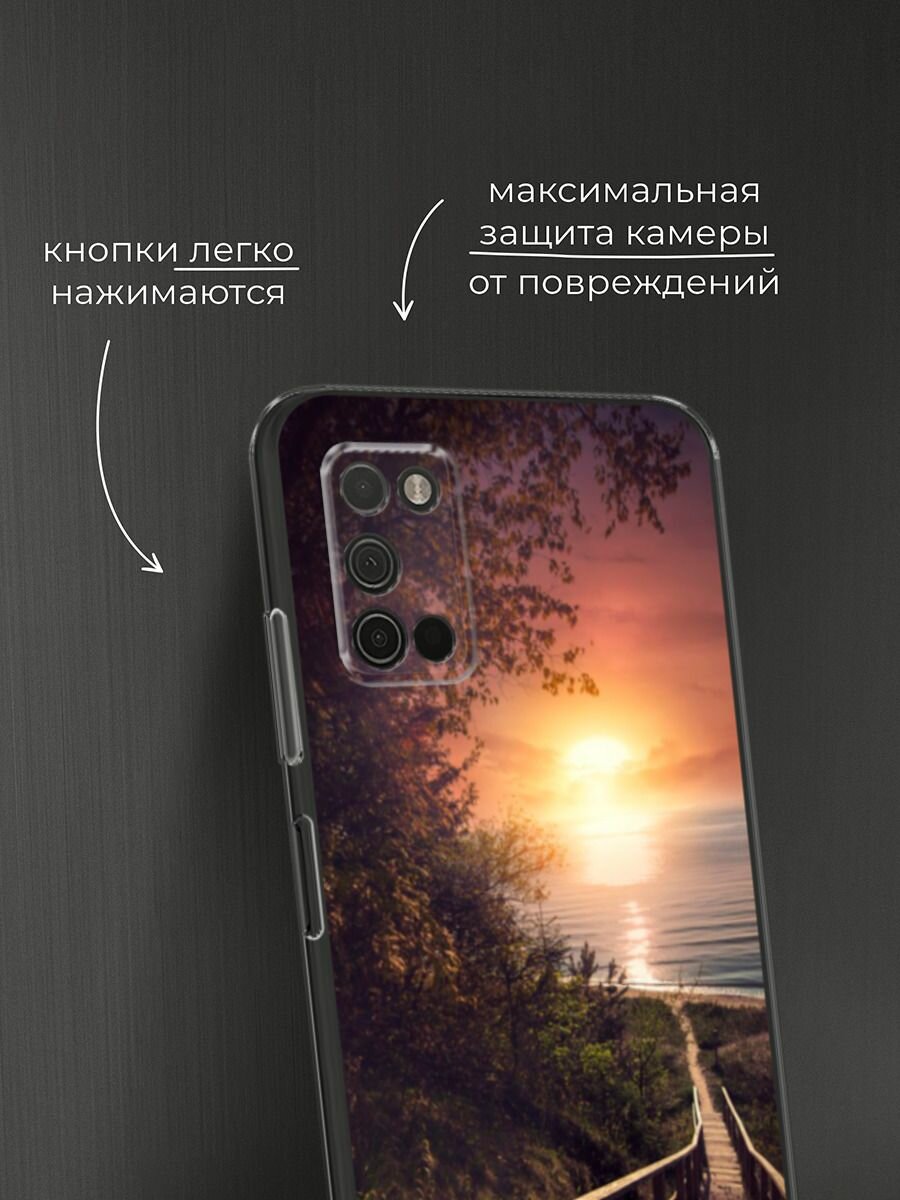 Чехол на Samsung Galaxy A03S / Самсунг Галакси A03S с принтом "Мост у воды" — фото 1