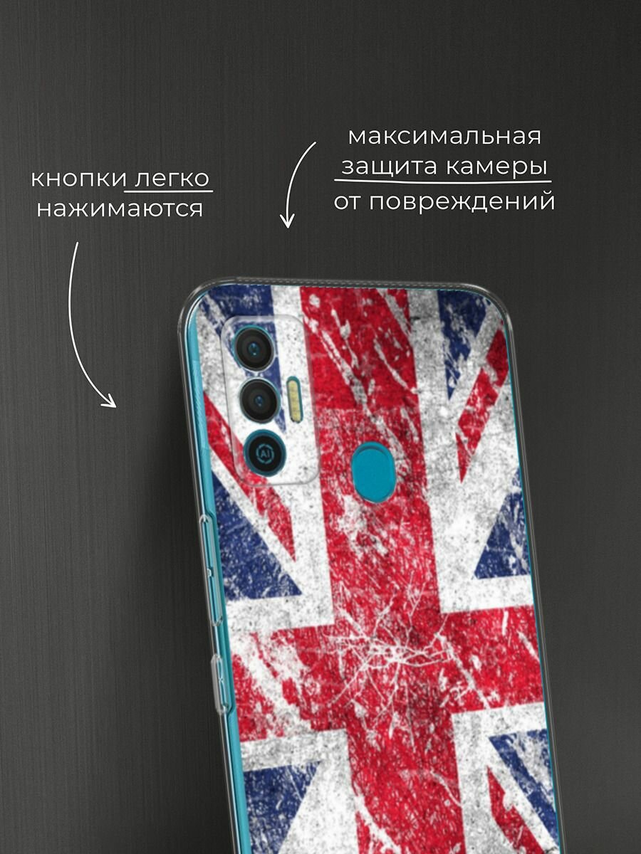 Чехол на Tecno Spark 7 / Техно Спарк 7 с принтом "Флаг британский" — фото 1