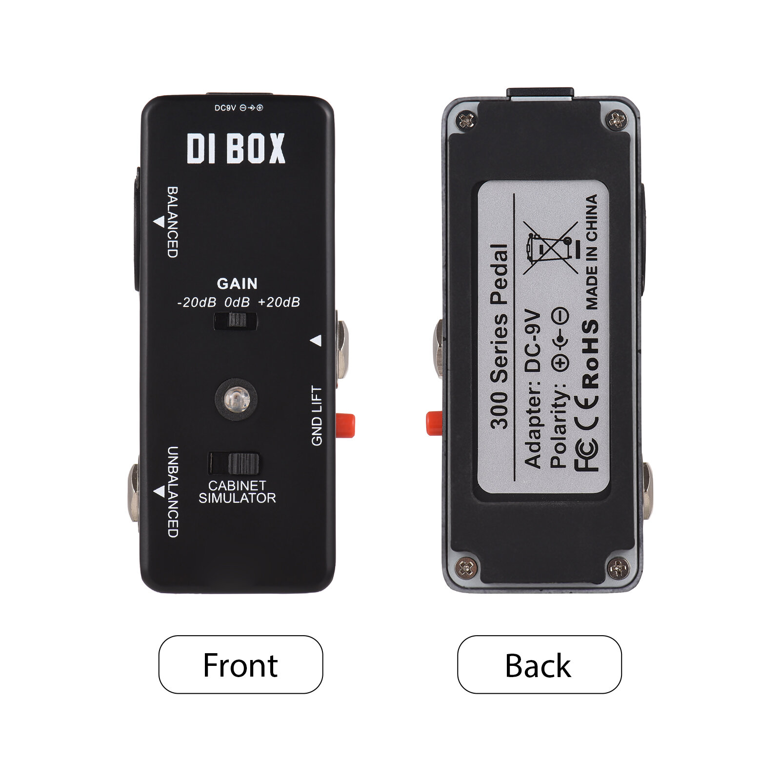 ROWIN DI Box Гитарная педаль Мини-педаль эффектов DI Box Сверхнизкие искажения для электрогитары Педаль эффектов Сбалансированный и небалансный DC 9 В 6,35 мм Интерфейс ввода/вывода