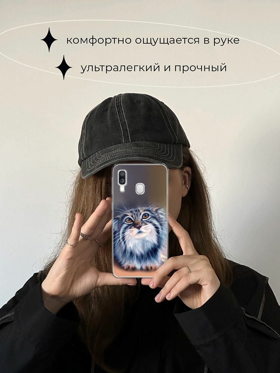 Чехол на Samsung Galaxy A40 / Самсунг Галакси А40 с принтом "Кот манул 2" — фото 1