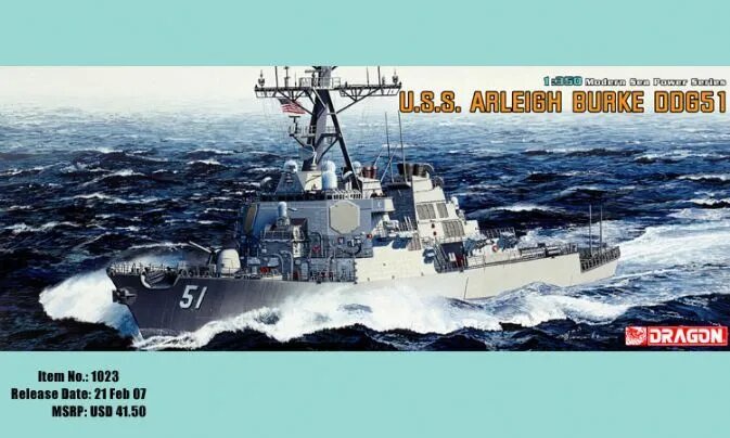 1023 Американский эсминец U.S.S Arleigh Burke DDG-51 1/350