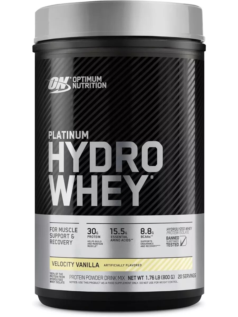 Протеин Optimum Nutrition Platinum Hydrowhey 794г, ванильная скорость