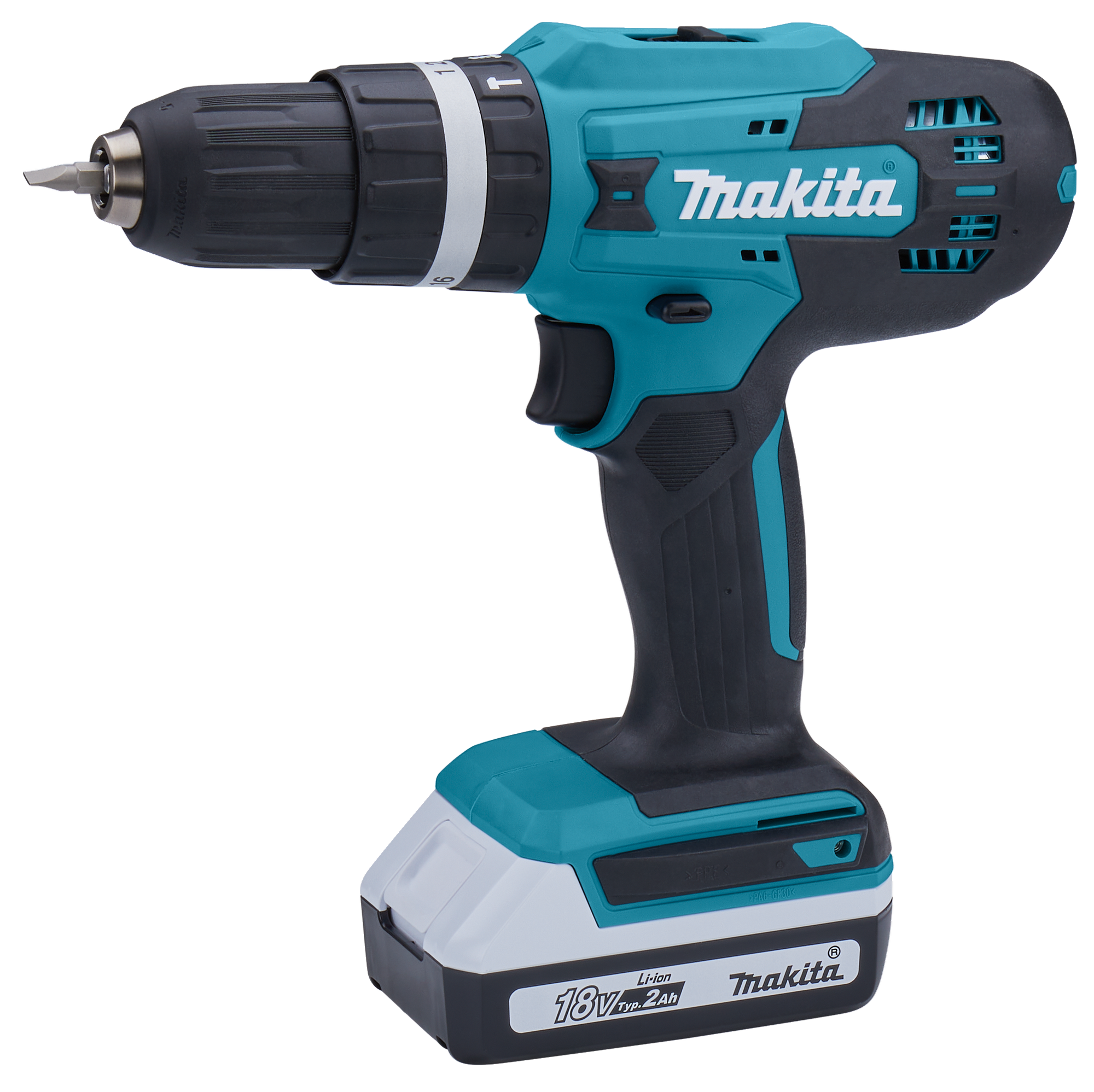 Дрель-шуруповерт MAKITA HP488D002 ударная аккум. G-серия, 18В, 13мм, 42/24Нм (2х1,5Ач, з/у), кейс