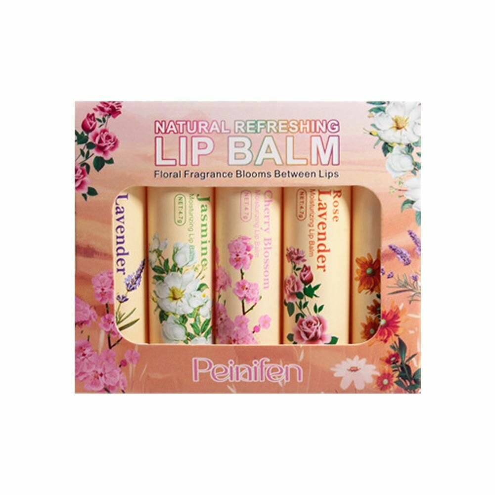 Натуральный бальзам для губ 5шт Набор питательных, увлажняющих, гигиенических помад