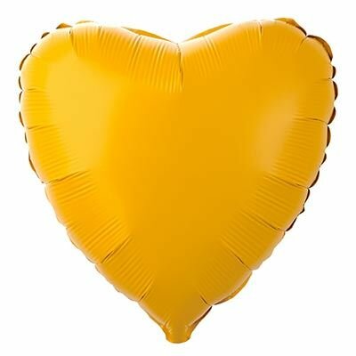 Воздушный шар GRABO "Сердце", без рисунка, Пастель Matte Mustard, 18 дюймов