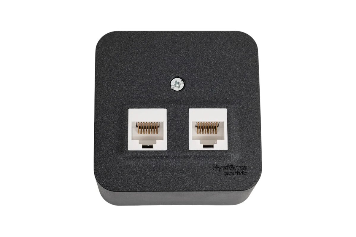 Systeme Electric Blanca 2-ая наружная компьютерная розетка RJ45 Антрацит SE BLNIA045456