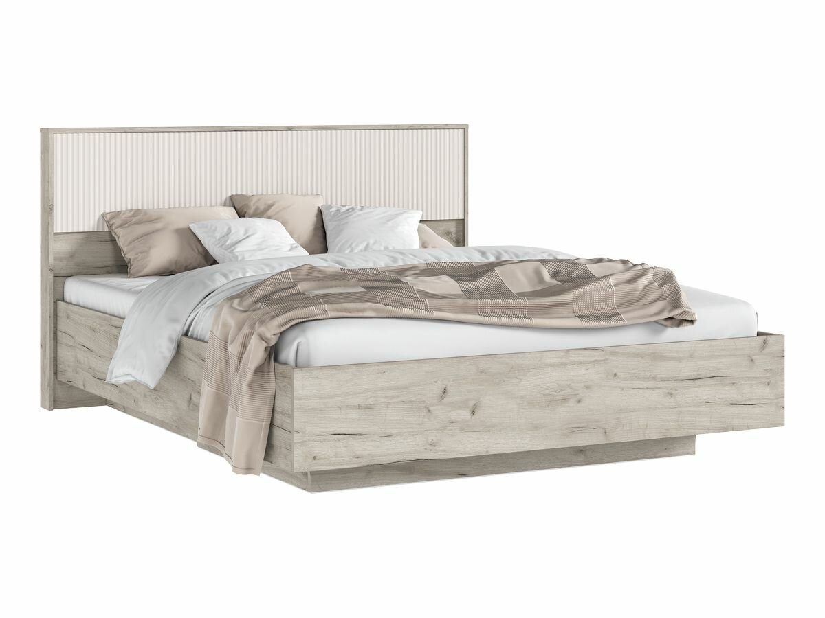 Кровать двухспальная 160х200 парящая с подъемным механизмом Кашемир/Крафт серый